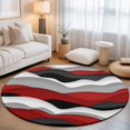 Burgundy Red Gradient Ripple Round Area Rug 3ft,Living Room Rug Non ...