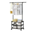 Ktaxon Portable & Expandable Rolling Garment Rack with Adjustable Stand ...