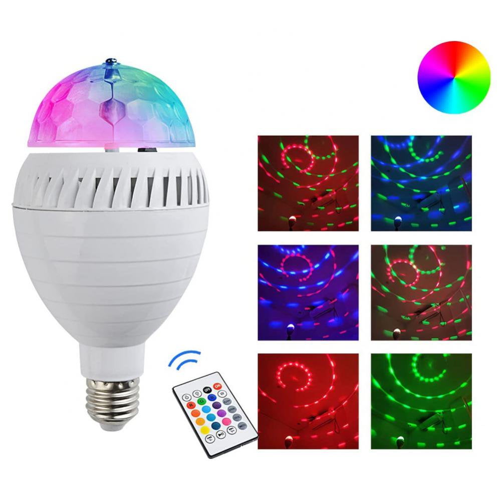 SNNROO Color Changing Rotating Disco Ball Light, E27 RGB Light Bulb ...