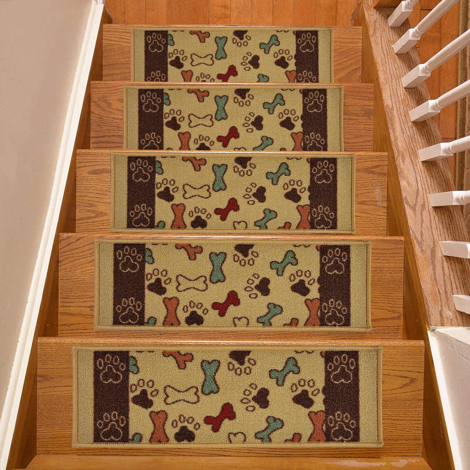 Stair Treads Skid Slip Resistant Backing Indoor Carpet Stair Treads Pet ...