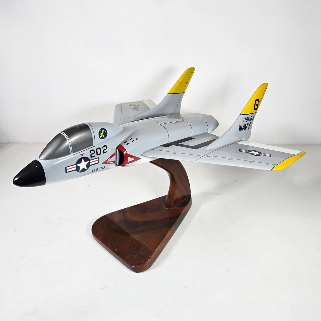Open Box Vought F7U Cutlass 1/36 Scale Large 13" Wingspan Mahogany Wood ...