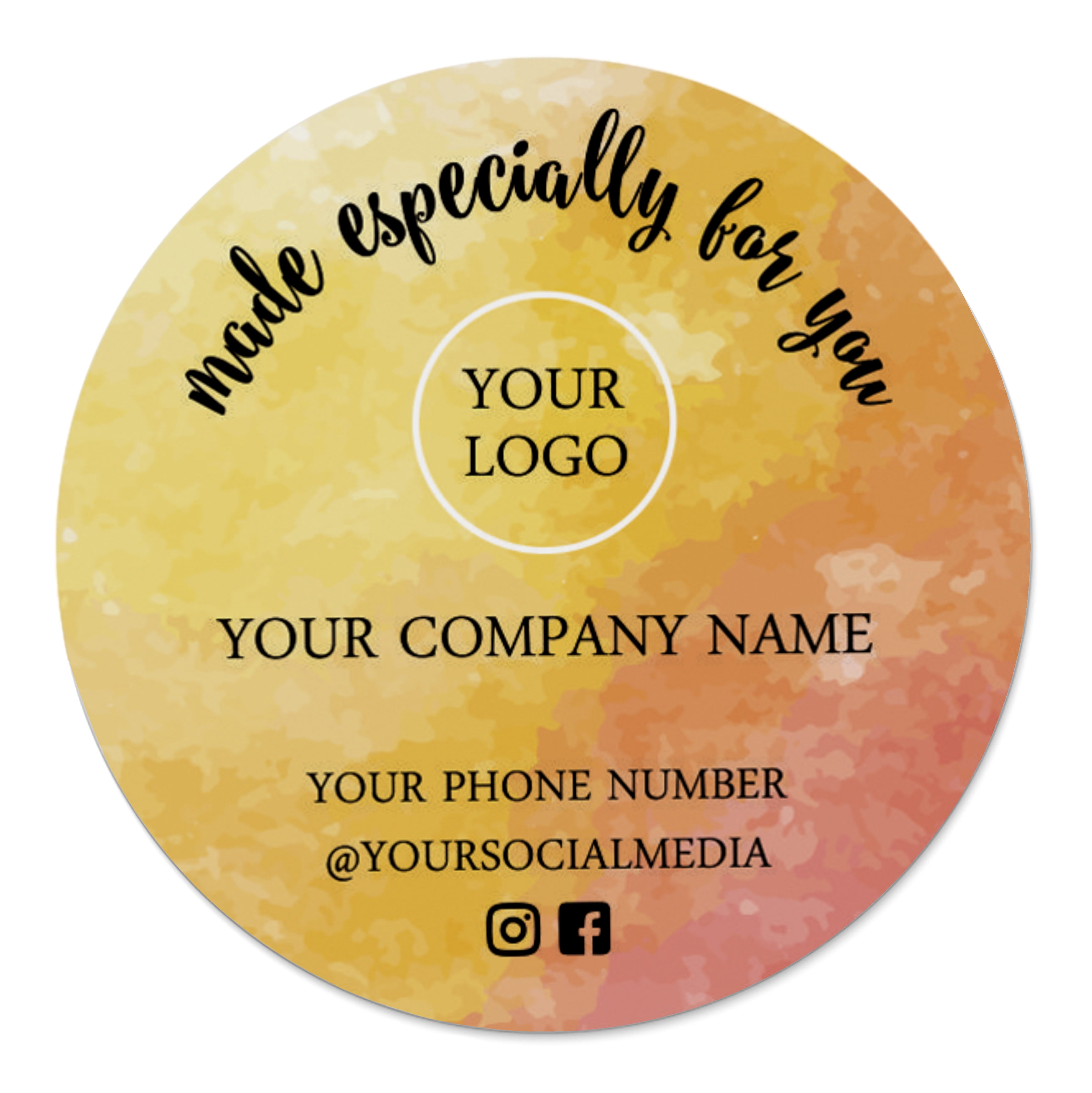 Printtoo Label Stickers for Small Business -50 RoundCustom Vinyl ...
