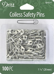 Prym Dritz Silver Coiless Safety Pin, 100 Count - Walmart.com - Walmart.com