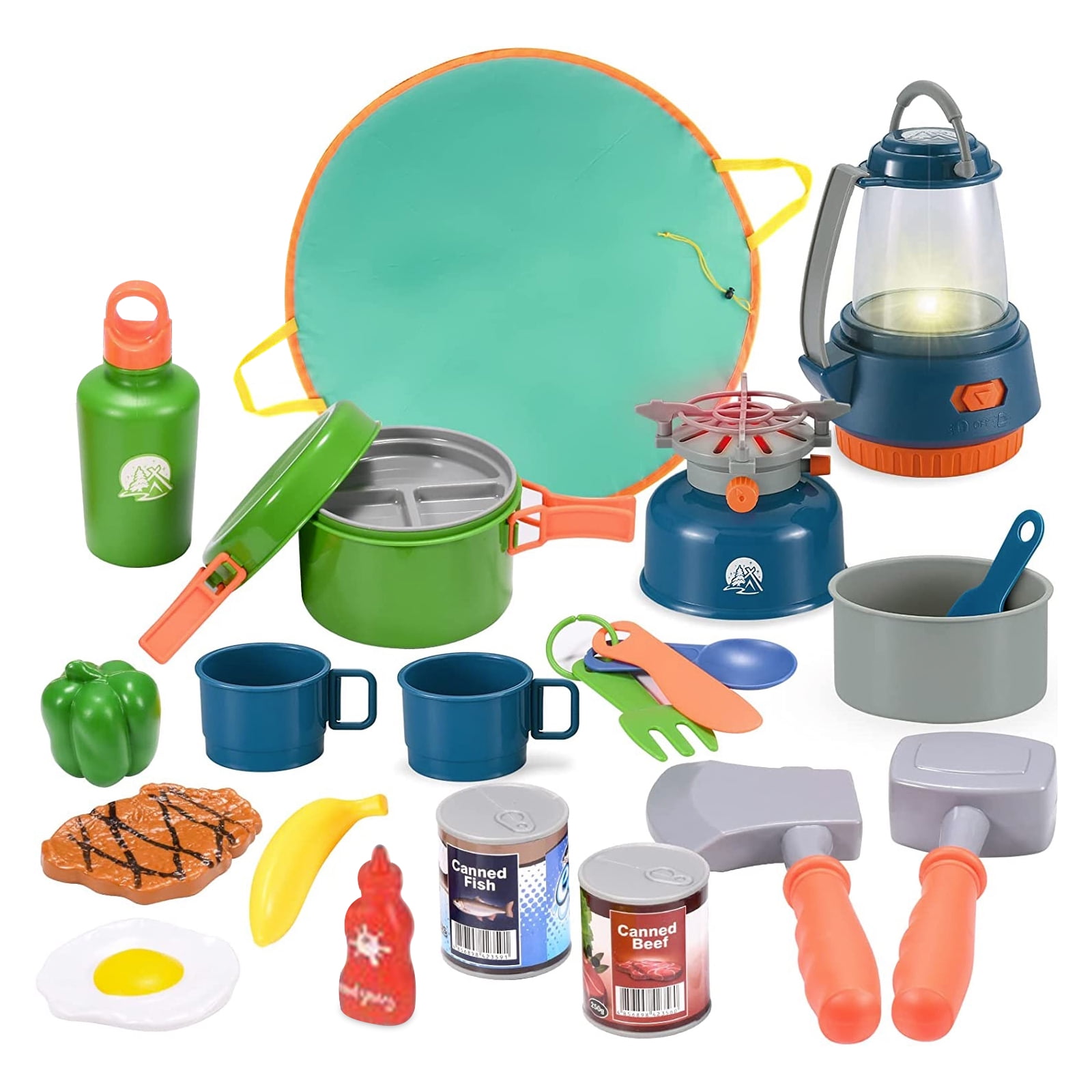 Yexmas Kids Camping Set with Storage Bag 37pcs - Outdoor Campfire Toy ...