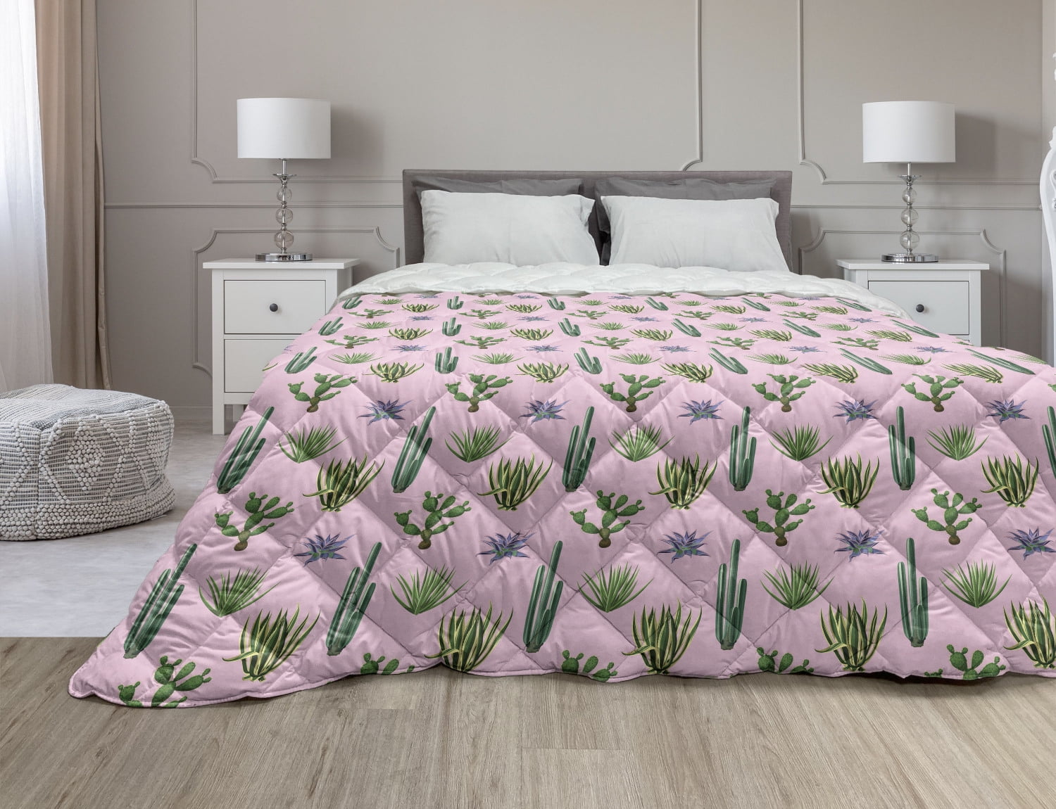 Cactus Down Alternative Comforter, Hand Drawn Botanical Various Desert ...