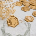 100 Pack Letter C Wax Seal Stickers, Antique Gold Botanical Leaves ...
