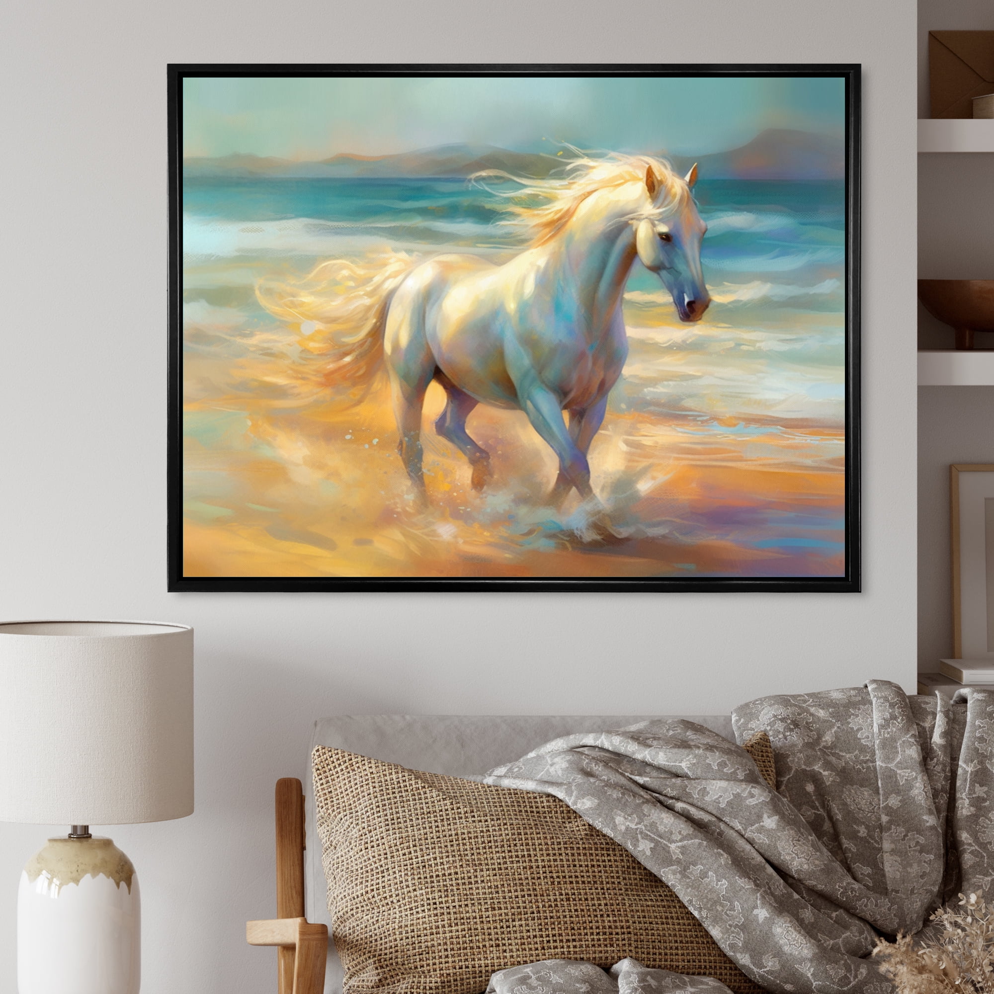 Click here for Designart Cream Modern Black Framed Wall Art  Hors... prices