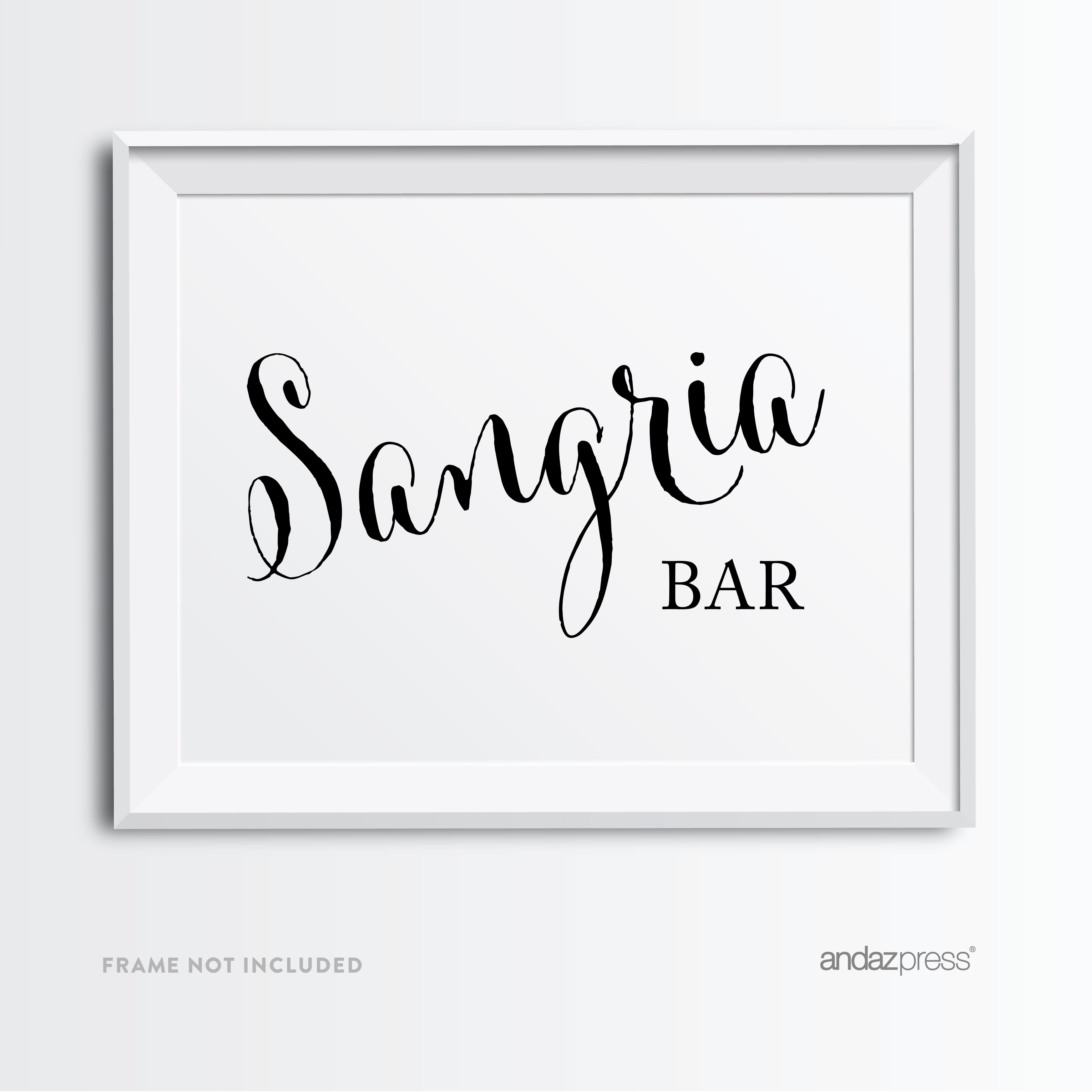 Sangria Bar Formal Black & White Wedding Party Signs - Walmart.com