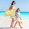 20.5"x15" Large Beach Tote Bag with Rope Handles, Waterproof Nylon ...