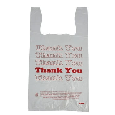 Barnes Paper Company Plastic Thank You T-Sacks, 6" x 4" x 15", 2 Mil ...