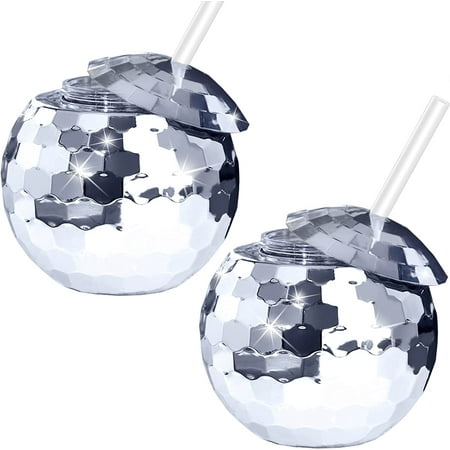 NETSENG 2Pcs Disco Ball Cups Tumbler Disco Flash Ball Cocktail Cup ...