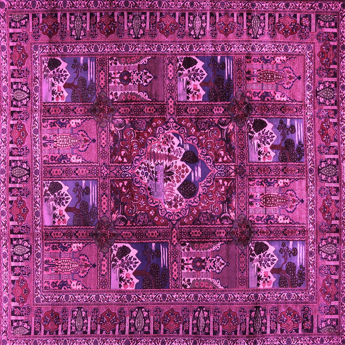Ahgly Company Indoor Square Persian Pink Traditional Area Rugs, 5 ...