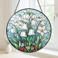 Botanical Flower Glass Style Window Hanging – Nature Inspired Decor ...