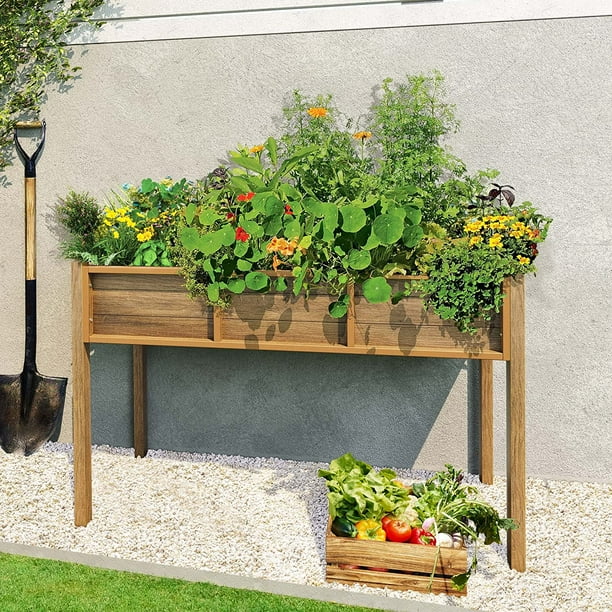DWVO Raised Garden Bed Elevated Wood Planter Box with Legs For Backyard ...
