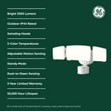 GE Outdoor Security LED Floodlights, Adjustable 3-Head Light with ...