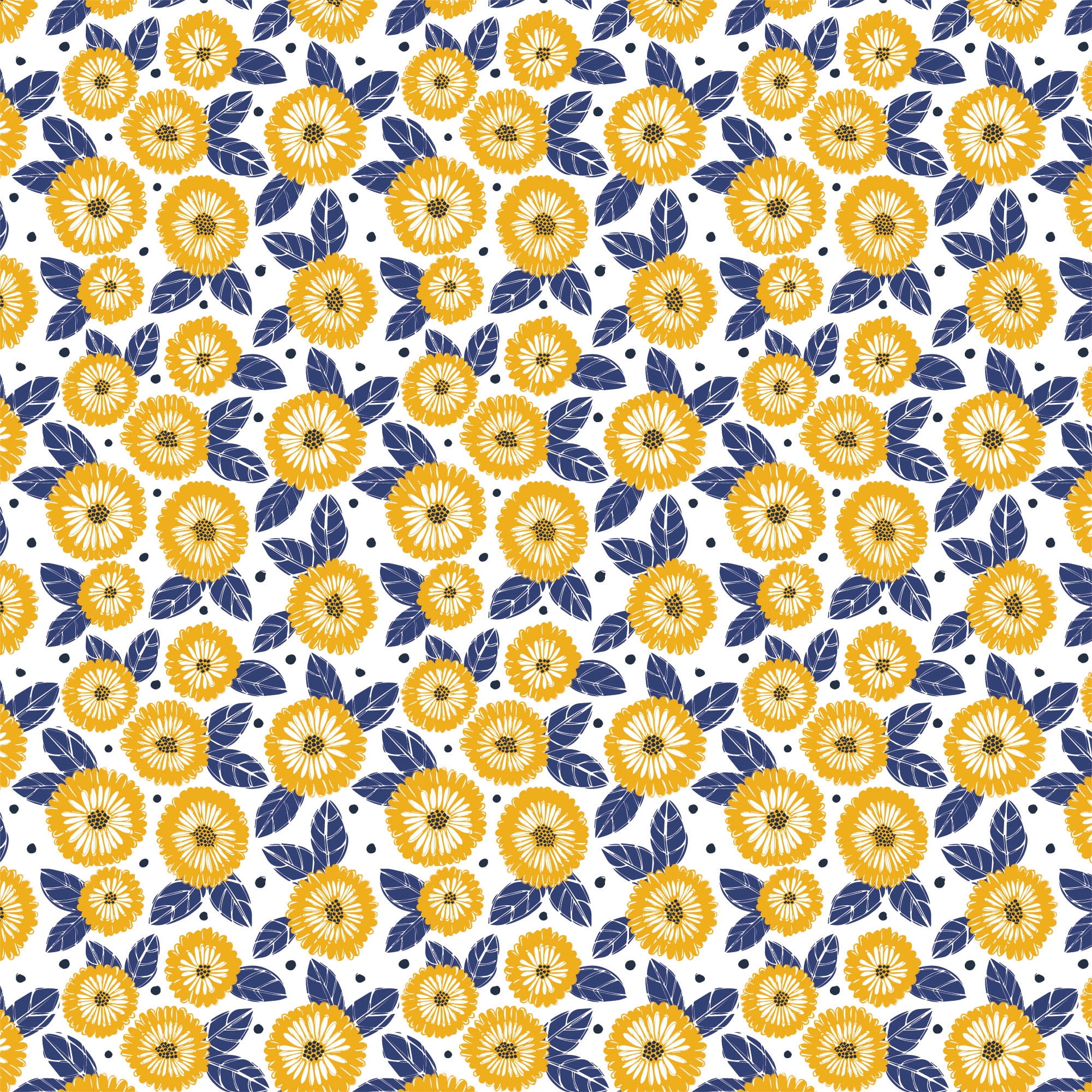 Eugene Textiles Premium Marigold Flowers print , Width 44' 100% Cotton ...