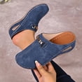 Blue Women'S Fashion Casual Platform Wedge Slippers Bow Design Trendy ...