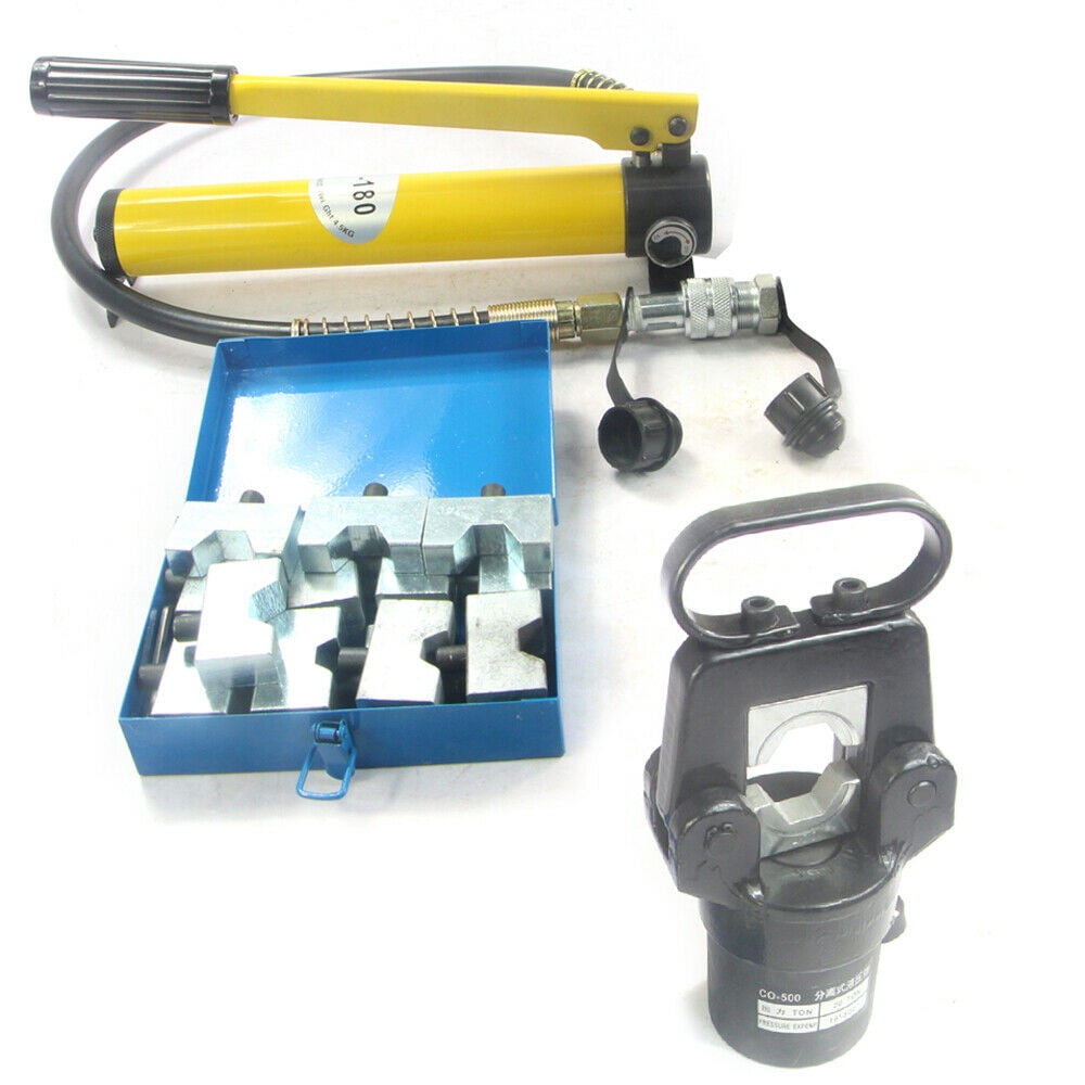 20T Split Hydraulic Crimping Tool Plier Crimper W/ CP-180 Pump 12 Dies ...