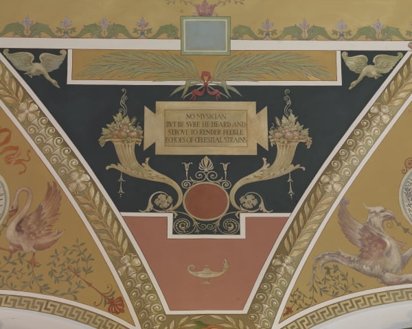 Print: Second Floor Corridor. Printers' Marks+columns. Mural Between ...