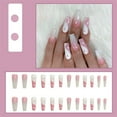 24 Pcs On Nails Nails Acrylic Nails Tips Clear Coffin Acrylic Nails