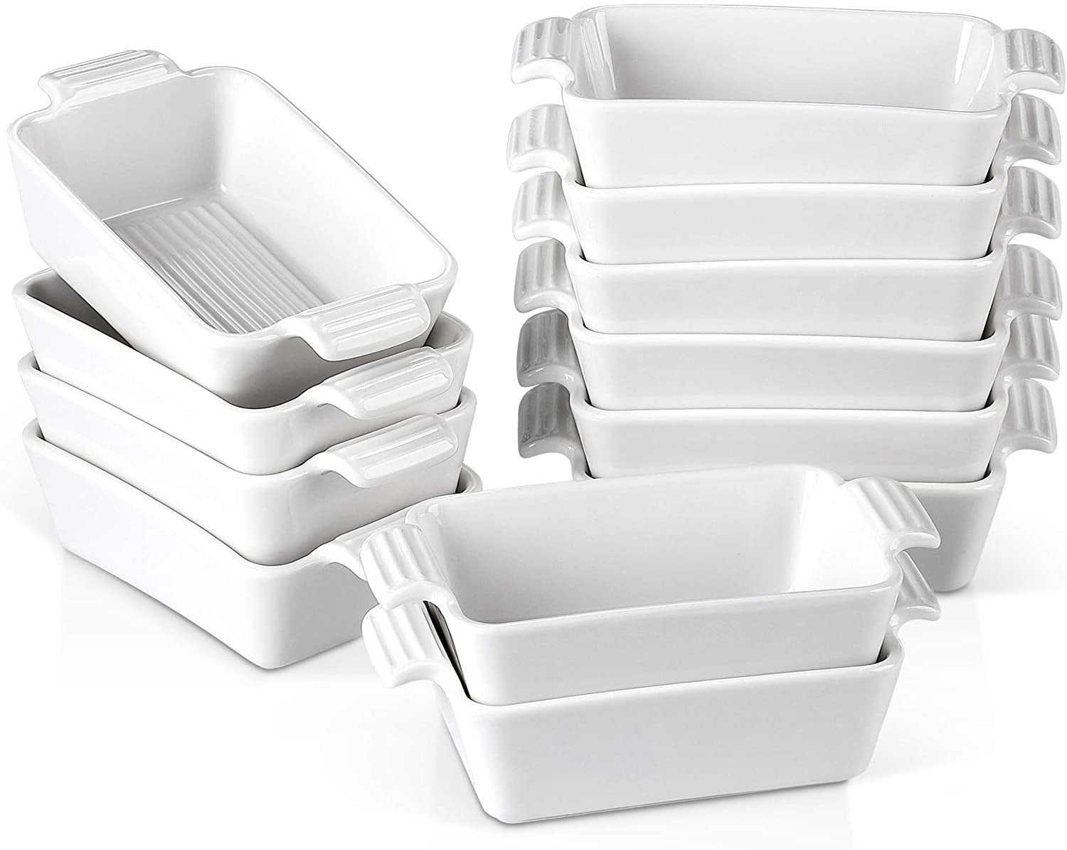 MALACASA, Series Bake.Bake, 190ML Mini Ramekins, Porcelain White ...