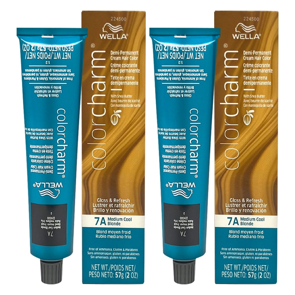 Wella Color Charm 7A-Medium Cool Blonde (Pack of 2) +Tail Comb ...