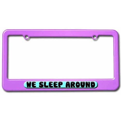 We Sleep Around, Camping License Plate Tag Frame, Multiple Colors ...