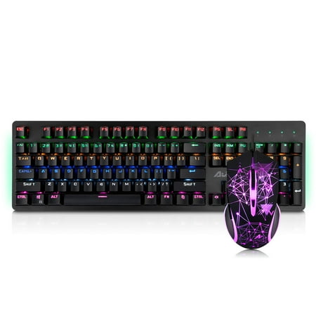 AJAZZ Mechanical Keyboard and Combo N-Key Rollover Red Switch Wired ...