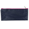 Black Zipper Utility Pouch, PU Leather Cash Deposit Bag Portable Pencil ...