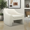 Better Homes and Gardens Emerson Curvy Accent Chair, Cream Linen ...