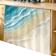 Abstracts Sandy Beach Cabinet Curtains 35" W x 35" L Teal Blue Beige ...
