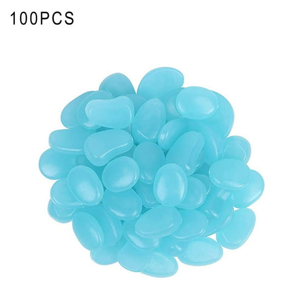 100pcs Fishtank Glowing Pebble Stones Aquarium Flower Pot artificial ...