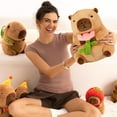 11 Inch Flower Holding Capybara Plush, Sweet Gift Stuffed Animal Doll ...