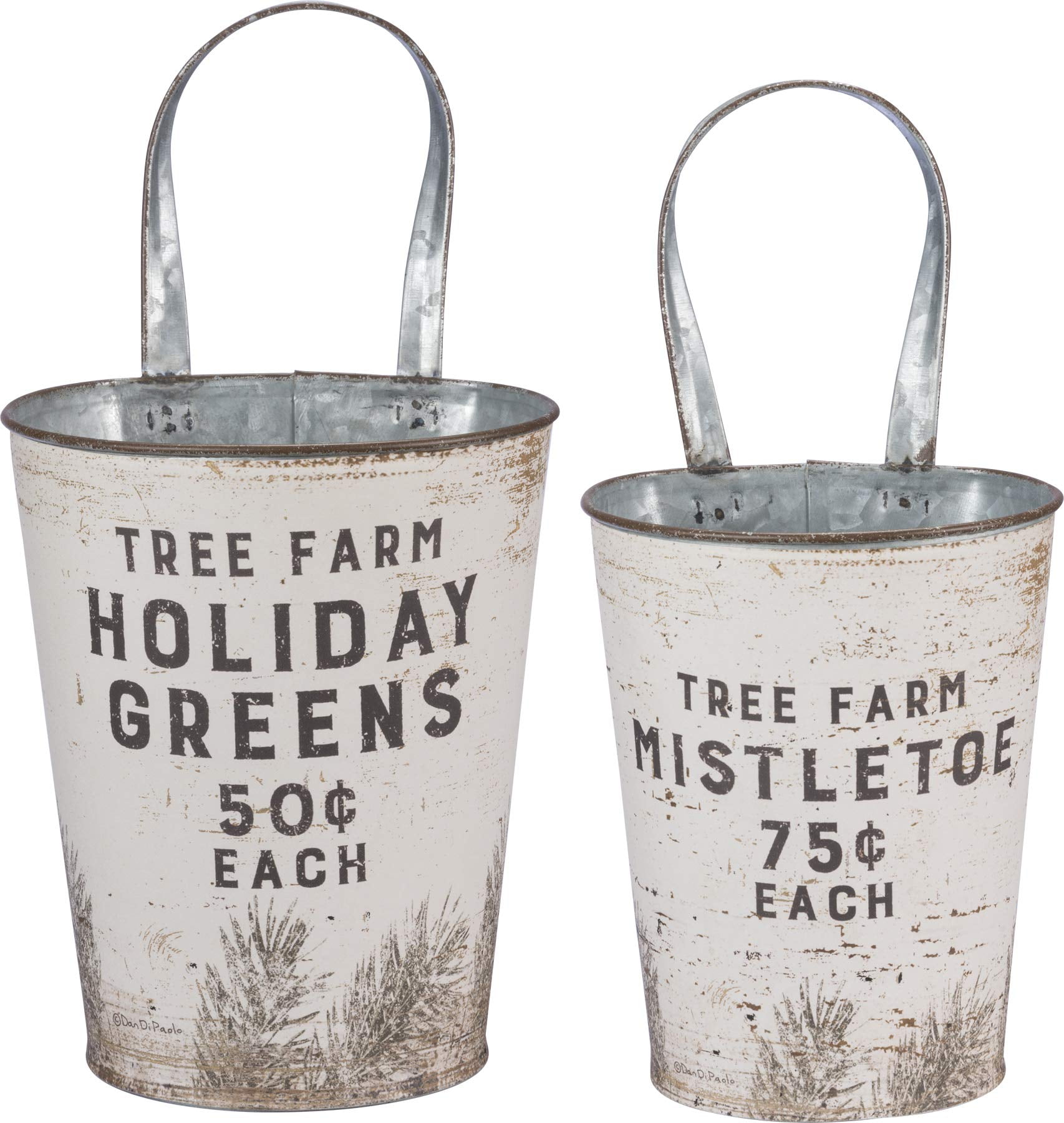 Primitives by Kathy Rustic Wall Buckets, Tree Farm Holiday Greens ...