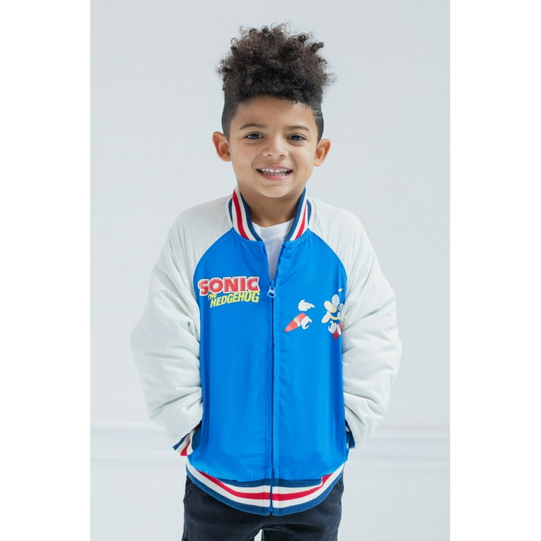 SEGA Sonic The Hedgehog Kid's Varsity Bomber Jacket, Zip-Up SEGA Sonic The Hedgehog Kid's Varsity Bomber Jacket, Zip-Up