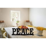 "Attraction Design Rustic Wood Peace Sign, Freestanding Black Wooden ...