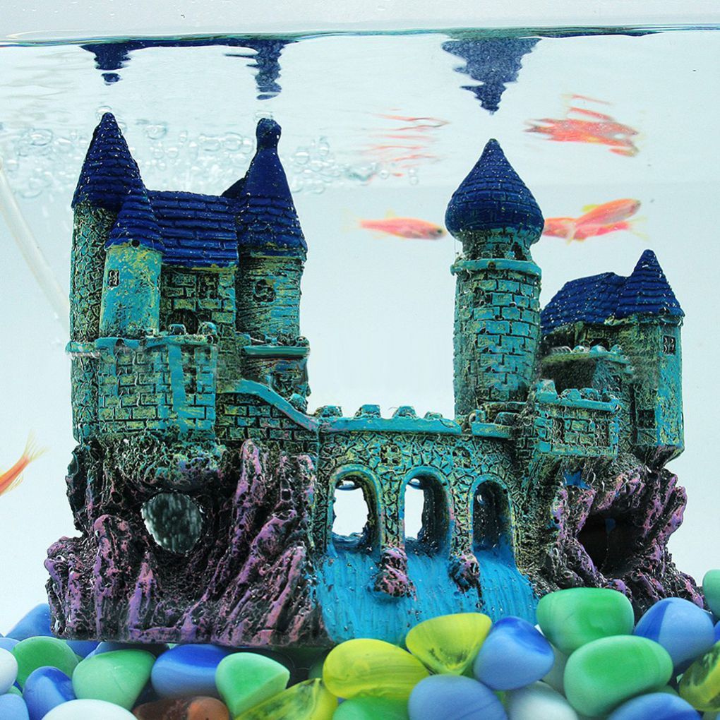 PetEquip Aquarium Decoration Retro Europe Castle Fish Tank Resin ...