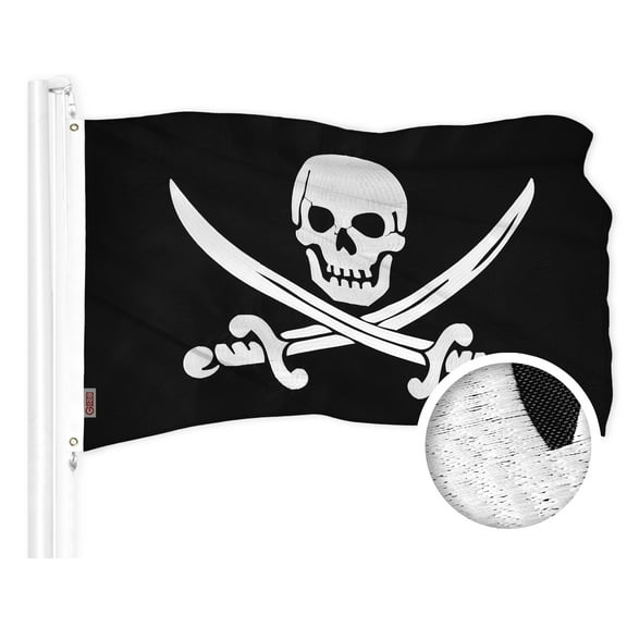 G128 Pirate Jolly Roger Swords Red Flag | 16x24 In | ToughWeave Series ...