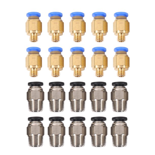 PC4-M10 Straight Pneumatic Fitting Push to Connect + PC4-M6 Quick in ...