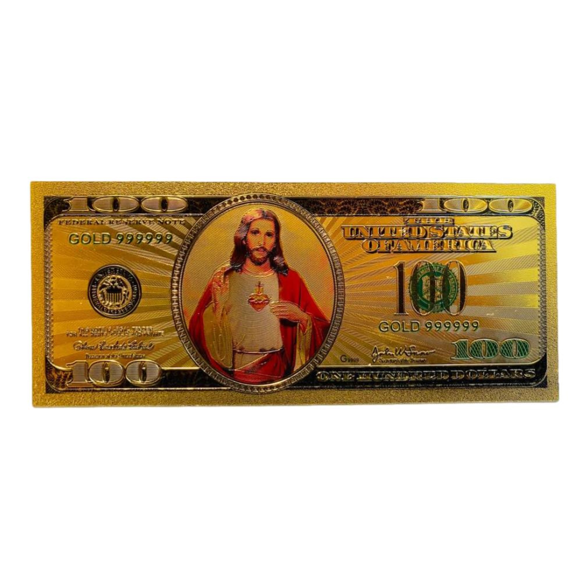 Jesus Christ Image in One Hundred Dollars 24k Gold Plated Bill ...