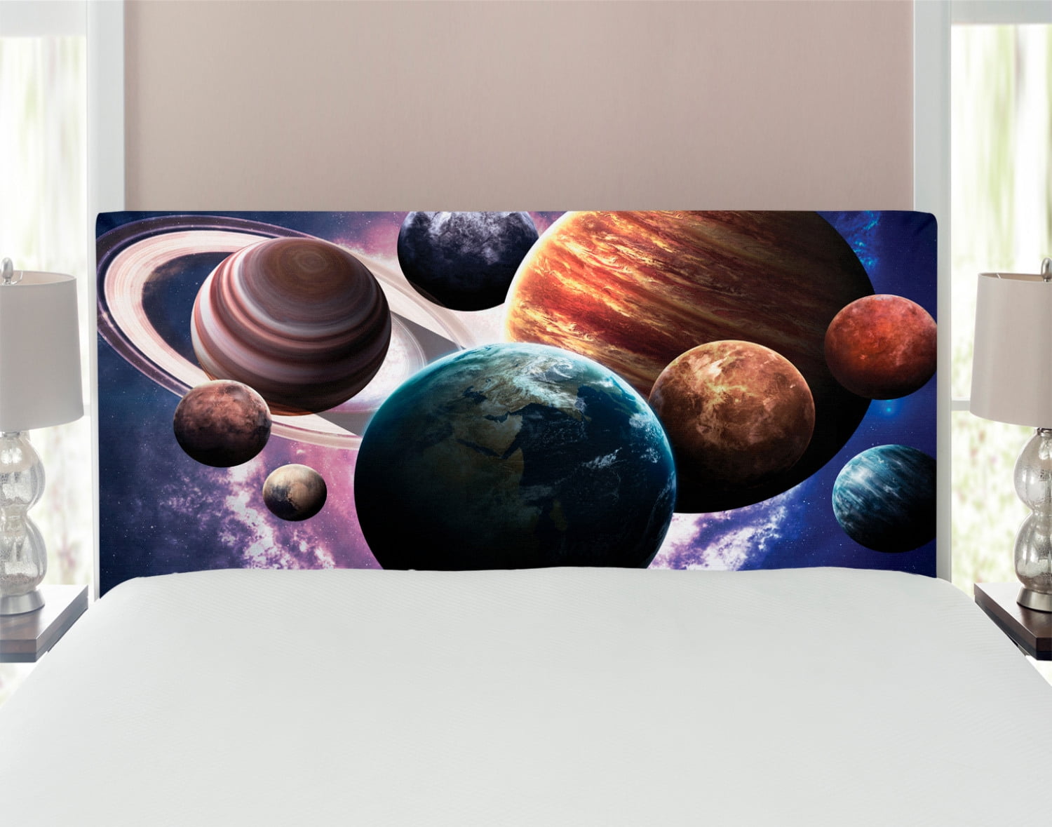 Space Headboard, Solar System Planets All Together in Space Mercury ...