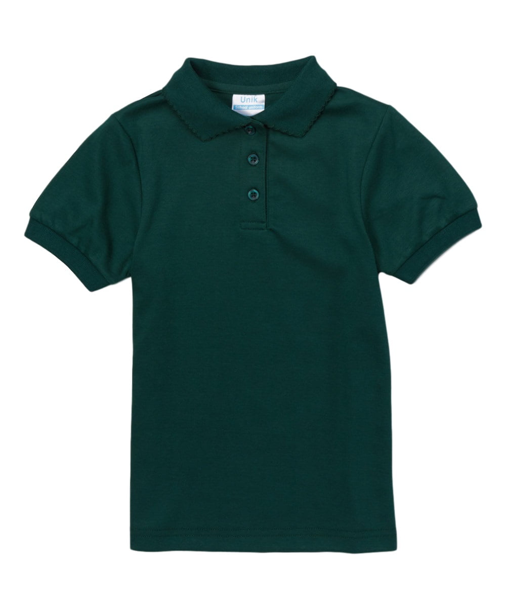unik Girls School Uniform Premium Short Sleeve Polo Shirt (Little Girls ...