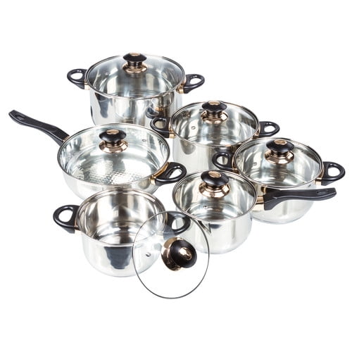 Imperial Home Chef Quality 12 Piece Stainless Steel Cookware Set ...