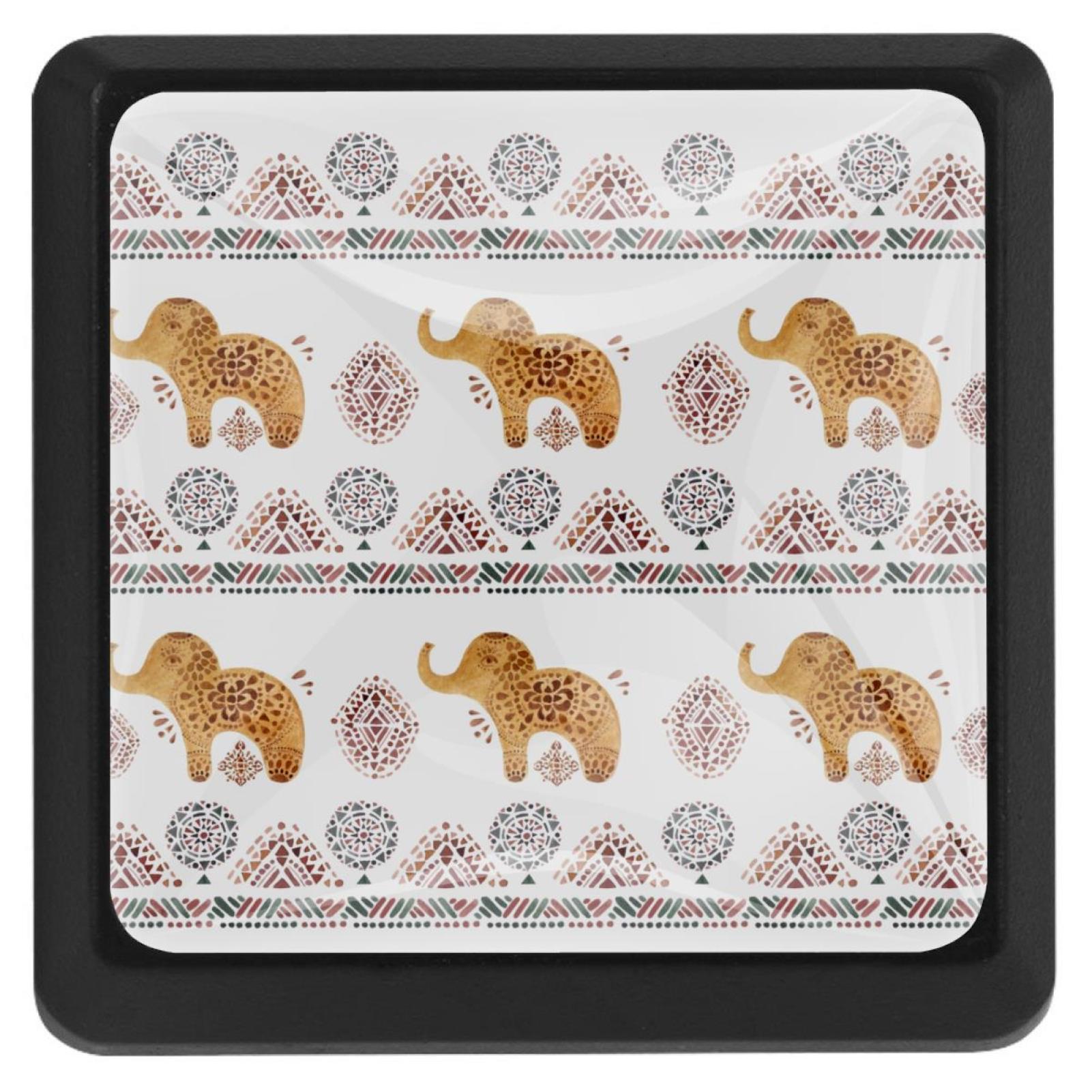 3 Pack Elephant Square Cabinet Door Knobs Decor for Cupboard Dressing ...