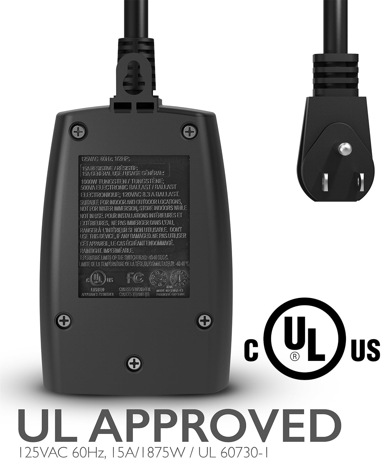 Fosmon Outdoor Photocell Light Sensor Timer, [UL Listed] Heavy Duty ...