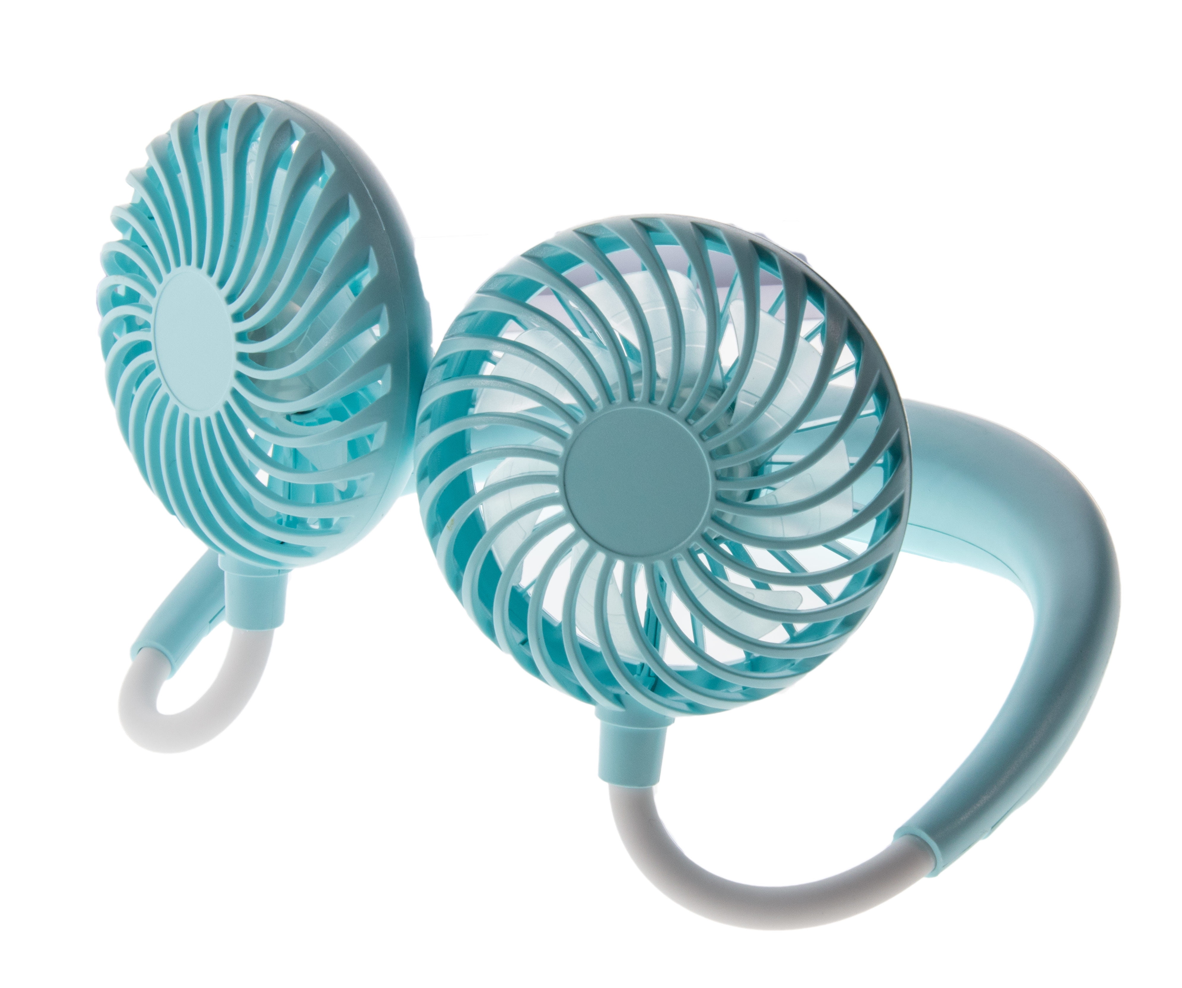 USB LED Neck Cooler Fan - Portable 2000mAh Rechargeable Hand-Free ...