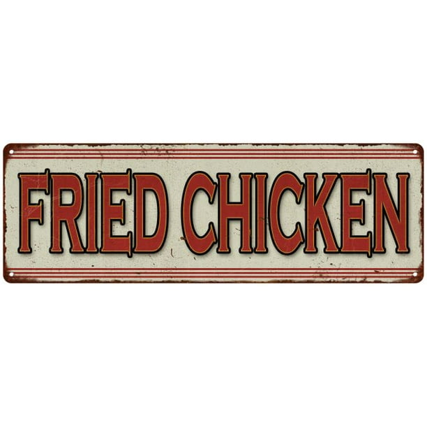 Fried Chicken Restaurant Diner Food Vintage Look Metal Sign 6x18 ...