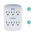Philips 6-Outlet Extender Surge Protector, Wall Tap, 900 Joules, 3 ...