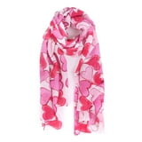 2-Pack Valentines Day Scarf for Women - Pink & Red Heart Print Scarf ...