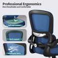 Black+Blue Ergonomic Office Chair With Mesh Back, Adjustable Lumbar ...